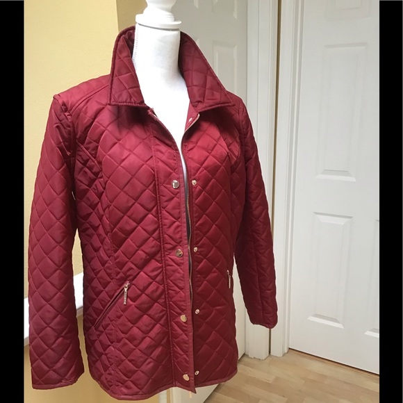 IMAN | Jackets & Coats | Iman Burgundy Convertible Jacket | Poshmark